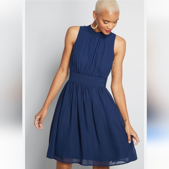 Modcloth | Dresses | New Modcloth Azalea High Neck Chiffon Dress 2x ...